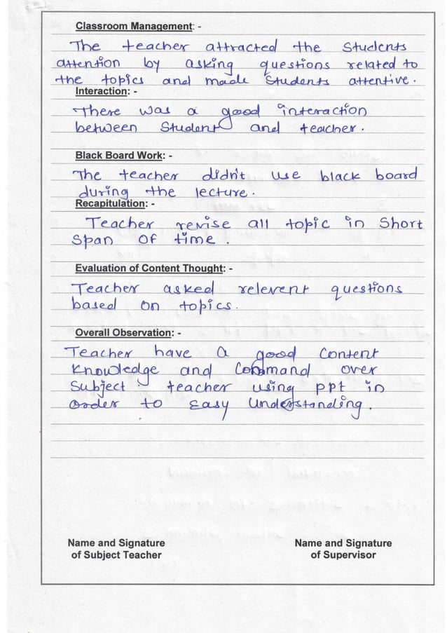 Shadow Teacher Observation.pdf | Education