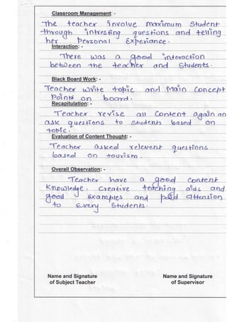 Shadow Teacher Observation.pdf | Education