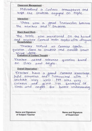 Shadow Teacher Observation.pdf | Education