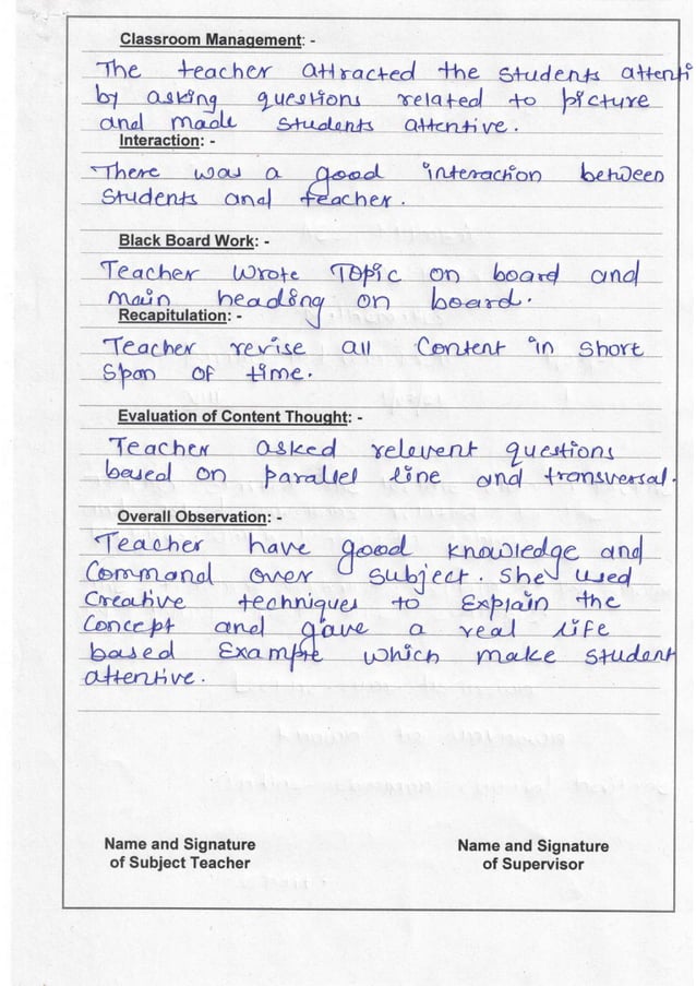 Shadow Teacher Observation.pdf | Education