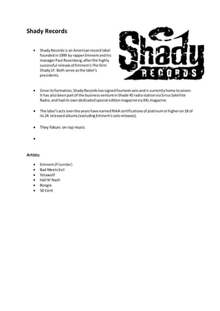 Shady records | PDF
