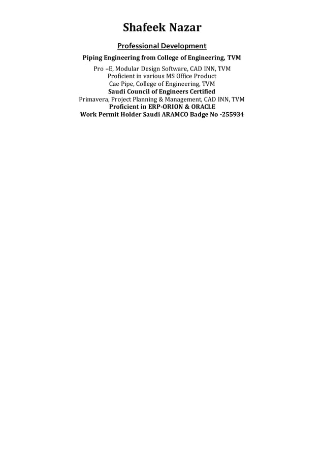 CV- Sr. Procurement Engineer | DOCX | Civil Engineering Industry | Industries