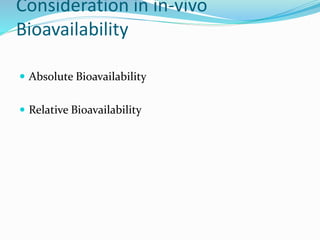 Bioavability and Bioequalance | PPTX