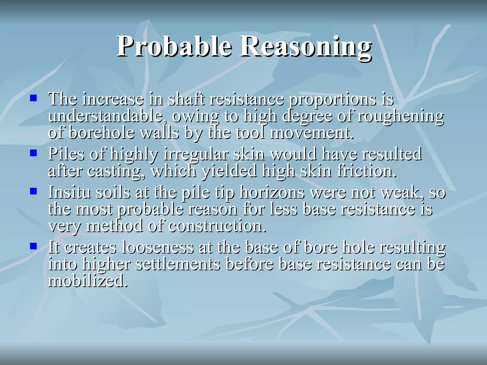 Shaft and resistance of bored piles | PPT