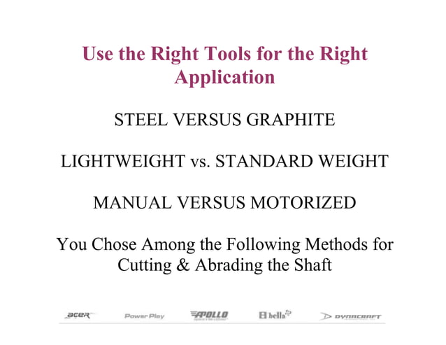 Basics of Golf Club Shaft Cutting | PPT