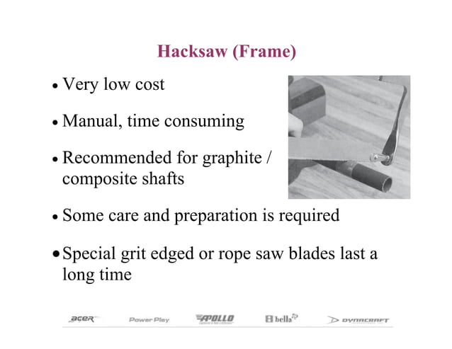 Basics of Golf Club Shaft Cutting | PPT