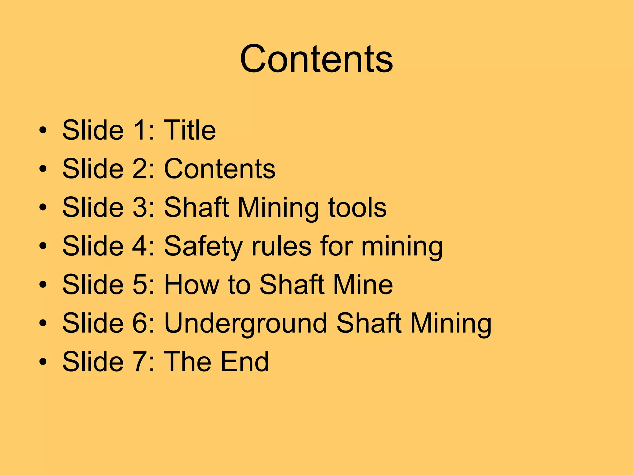 Shaft Mining | PPT