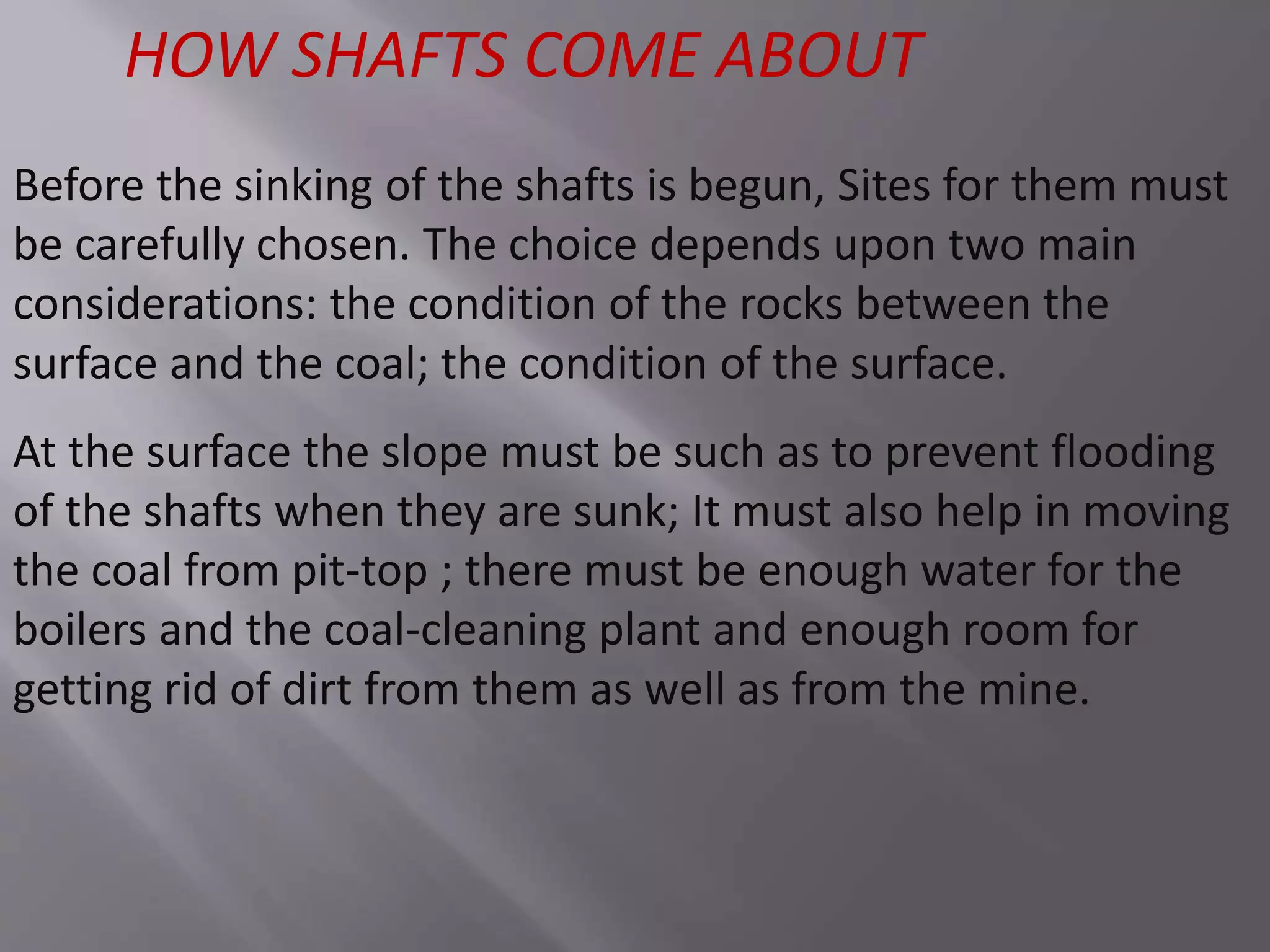 Shaft sinking. | PPTX
