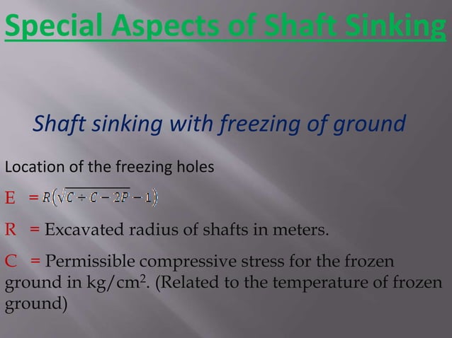 Shaft sinking. | PPTX