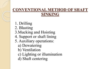 Shaft sinking 1 | PPTX