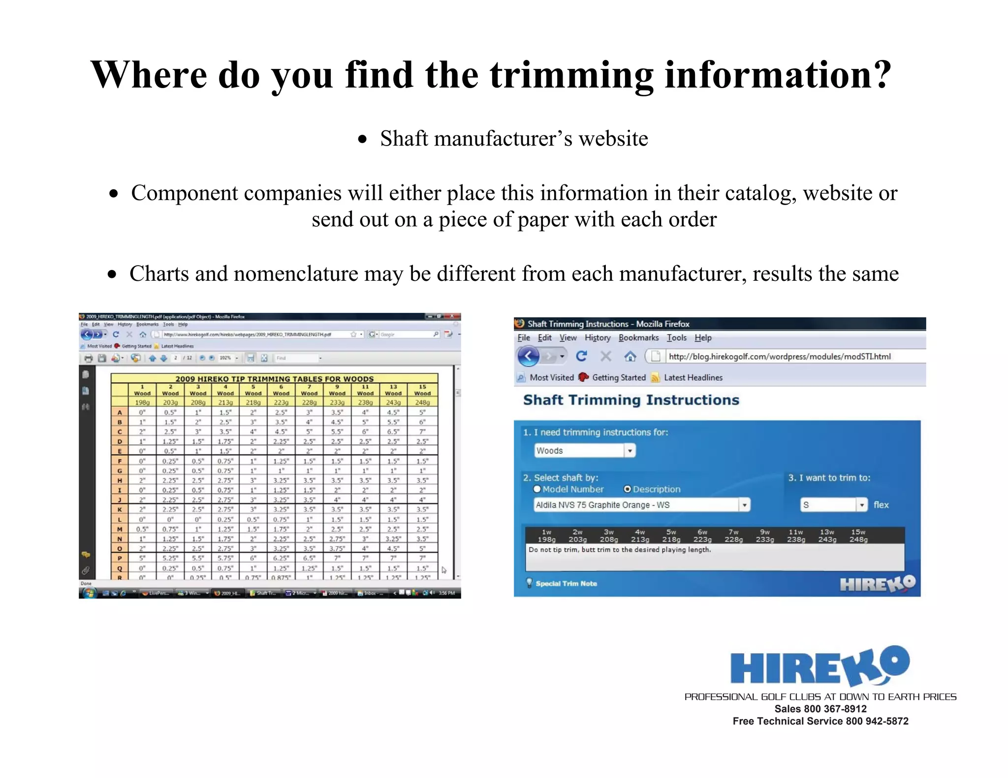 Basics of Golf Club Shaft Trimming | PDF