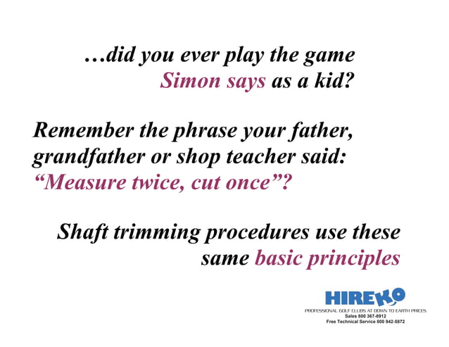 Basics of Golf Club Shaft Trimming | PDF