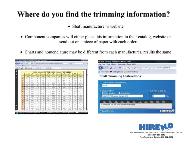 Basics of Golf Club Shaft Trimming | PDF