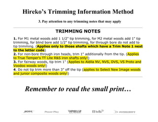 Basics of Golf Club Shaft Trimming | PDF