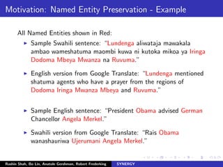 SYNERGY - A Named Entity Recognition System for Resource-scarce ...
