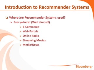 Recommender System at Scale Using HBase and Hadoop | PPTX