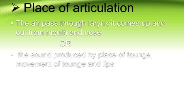 Place of articulation | PPTX