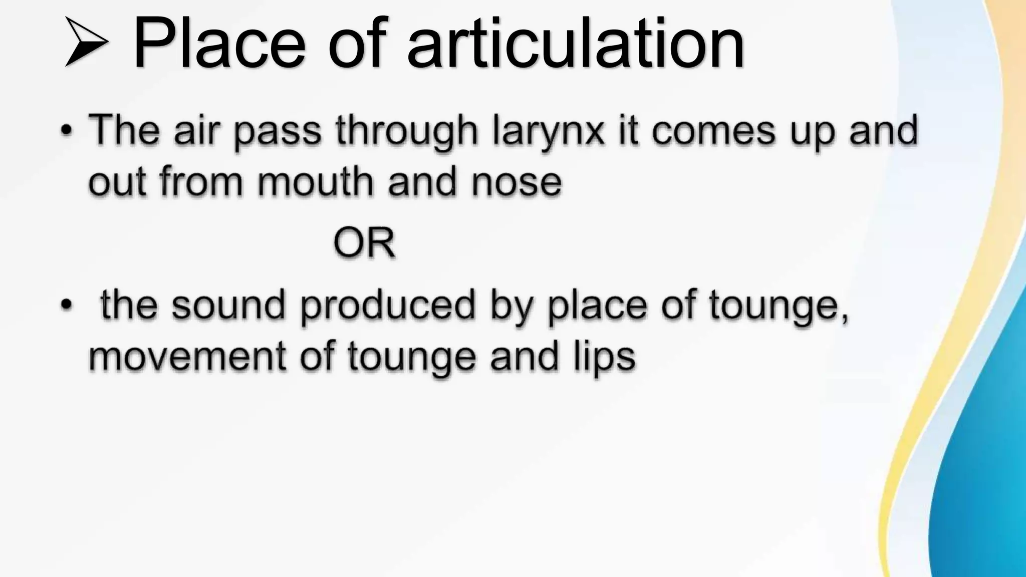 Place of articulation | PPTX