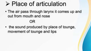 Place of articulation | PPT