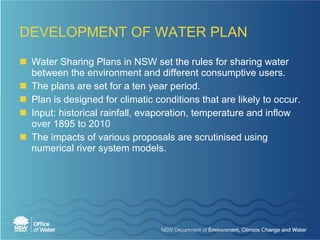 The role of climate variability and climate change in NSW water sharing ...