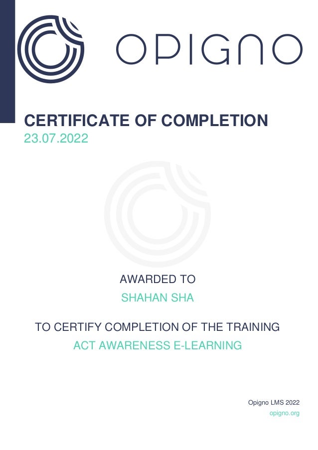 Shahan Sha - Action Counter Terrorism (ACT) Awareness E-Learning ...