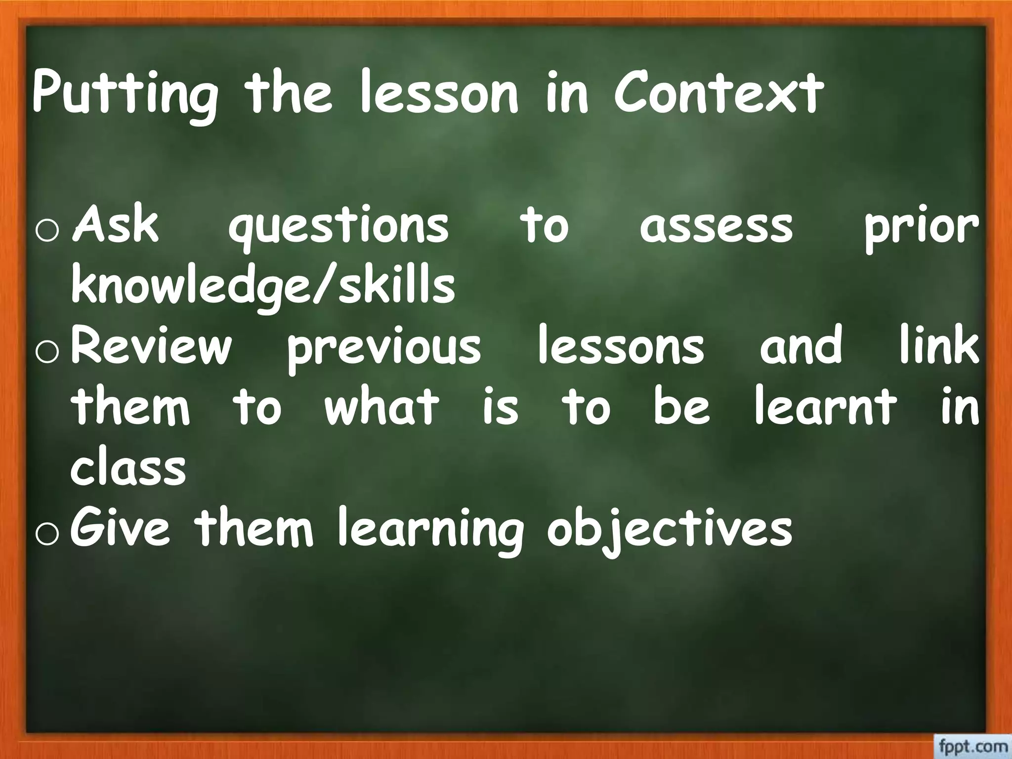Teaching Skills "Set induction & presentation & lesson plan" | PPTX