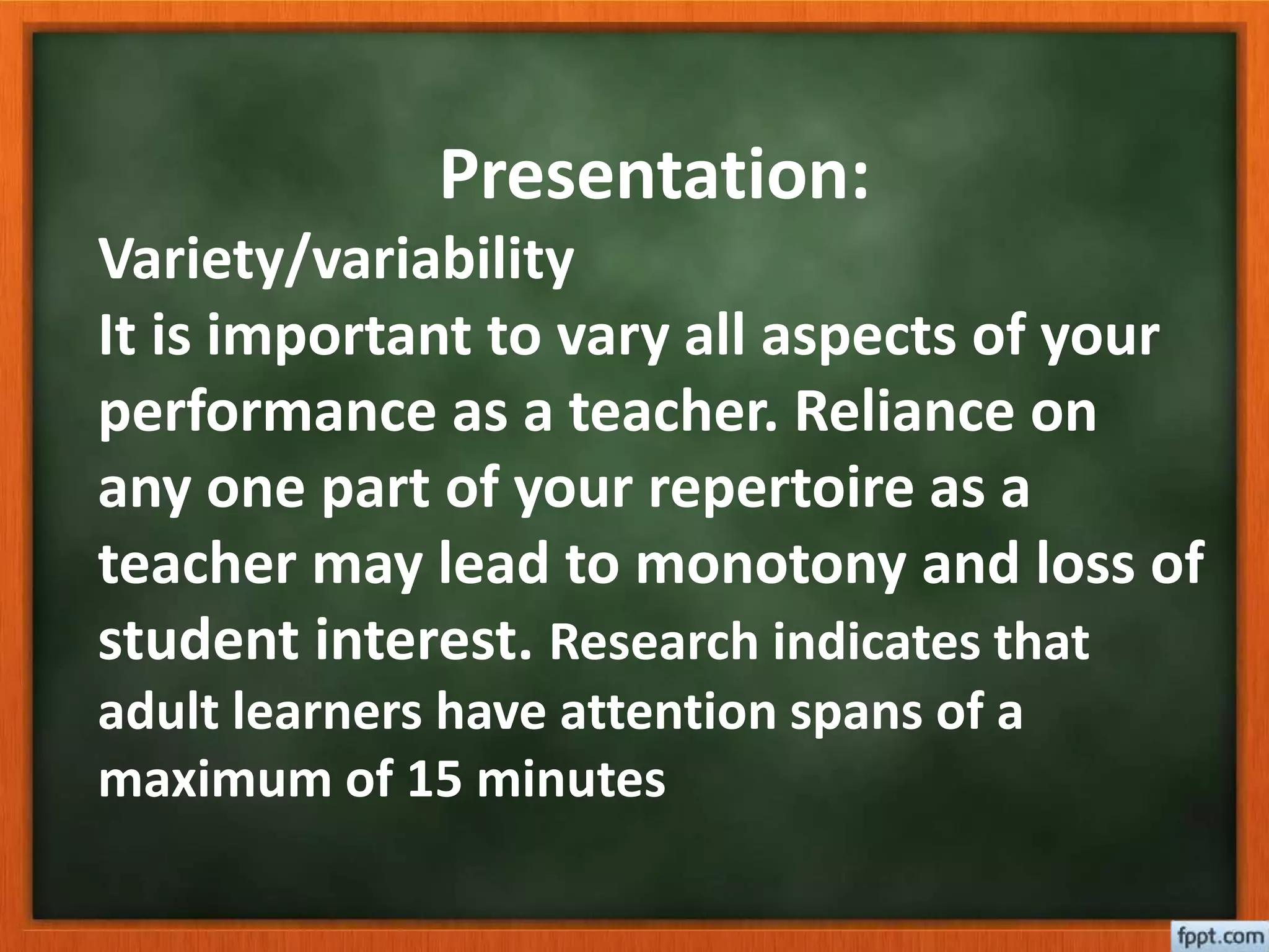 Teaching Skills "Set induction & presentation & lesson plan" | PPTX