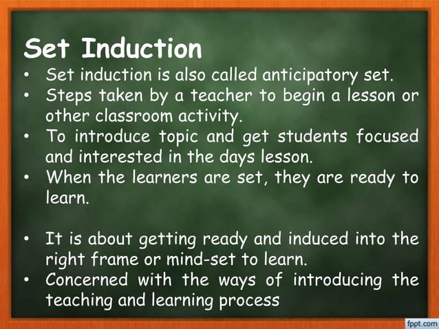 Teaching Skills "Set induction & presentation & lesson plan" | PPTX