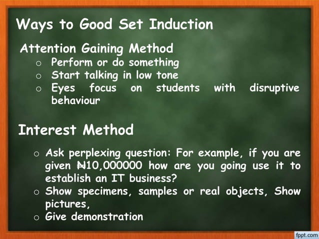 Teaching Skills "Set induction & presentation & lesson plan" | PPTX