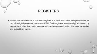 TYPES OF COMPUTER MEMORIES | PPTX