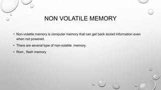 TYPES OF COMPUTER MEMORIES | PPTX