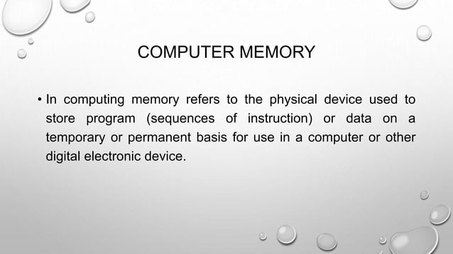 TYPES OF COMPUTER MEMORIES | PPTX