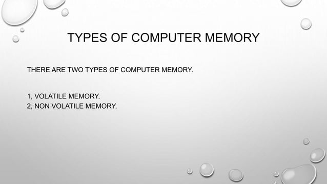 TYPES OF COMPUTER MEMORIES | PPTX