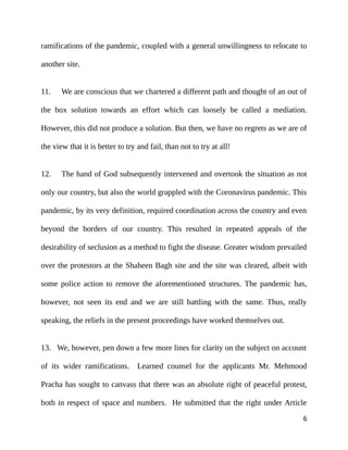 Shaheen bagh judgment | PDF