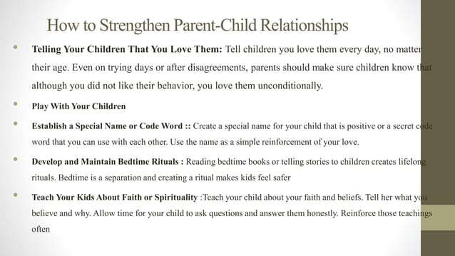 Parenting child relationship | PPTX | Parenting Children Aged 4-11 | Parenting