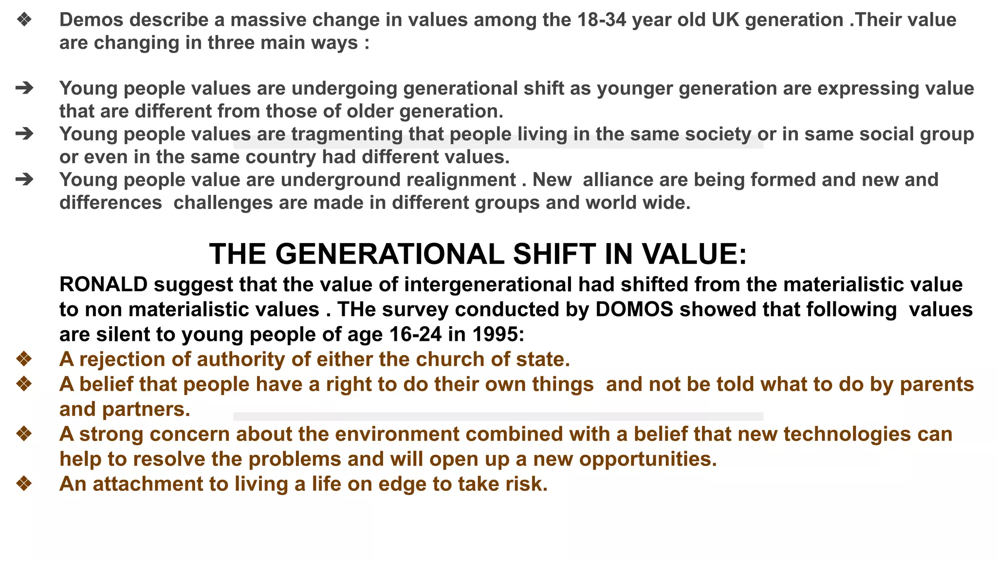 change in values | PDF