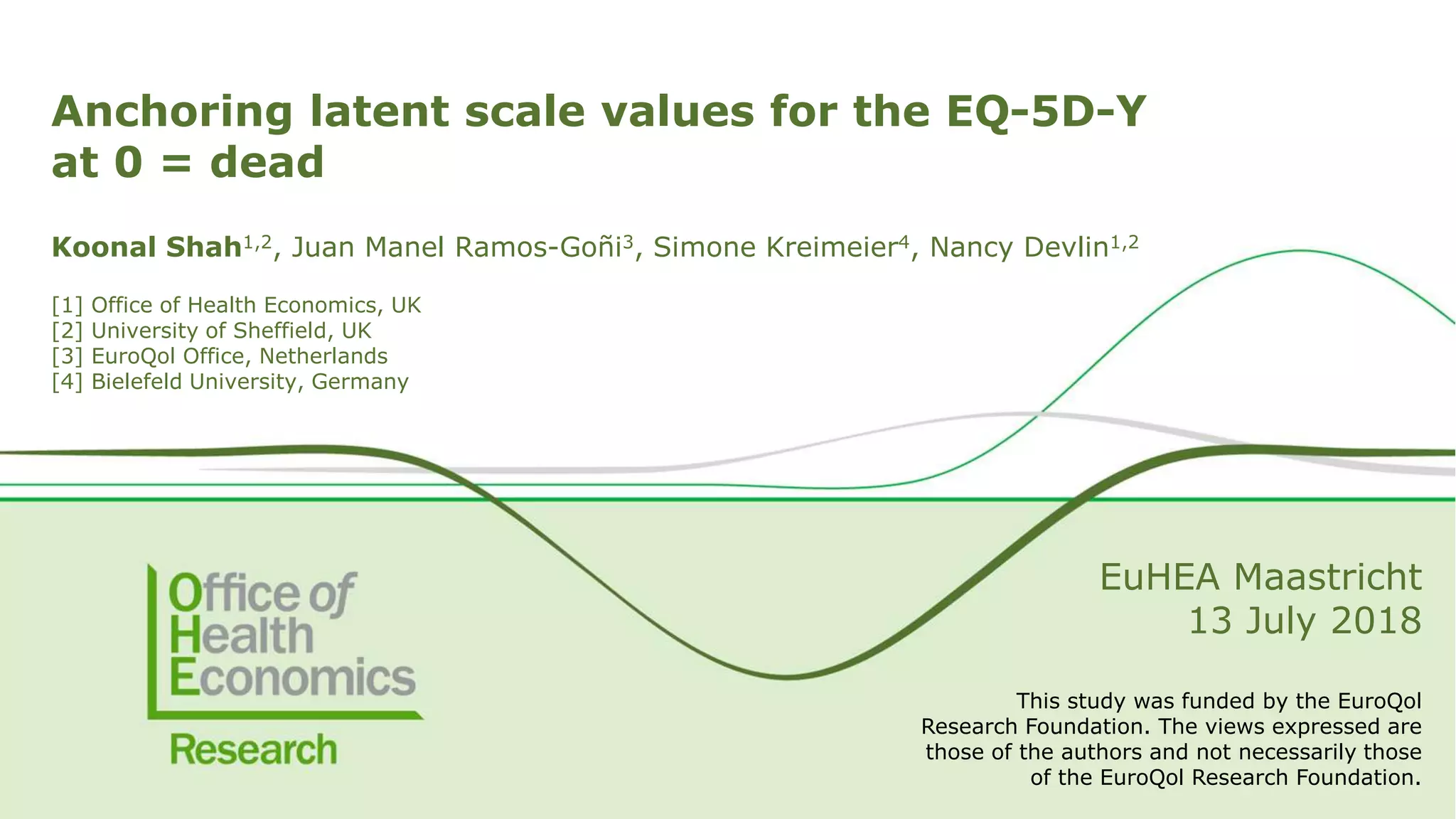 Anchoring latent scale values for the EQ-5D-Y at 0 = dead | PPTX