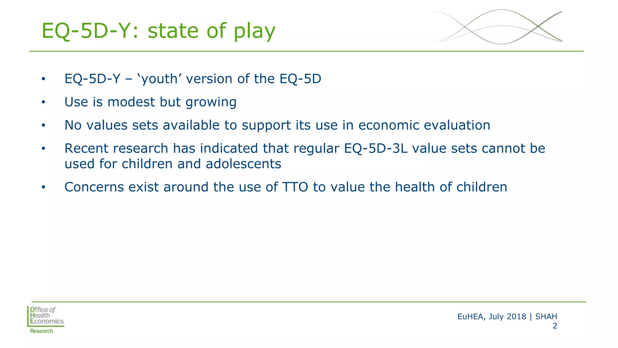 Anchoring latent scale values for the EQ-5D-Y at 0 = dead | PPTX