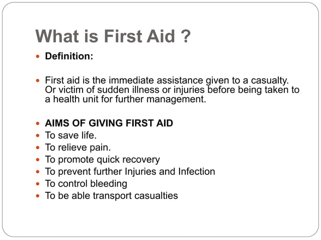 First Aid ppt | PPTX | First Aid | Injuries