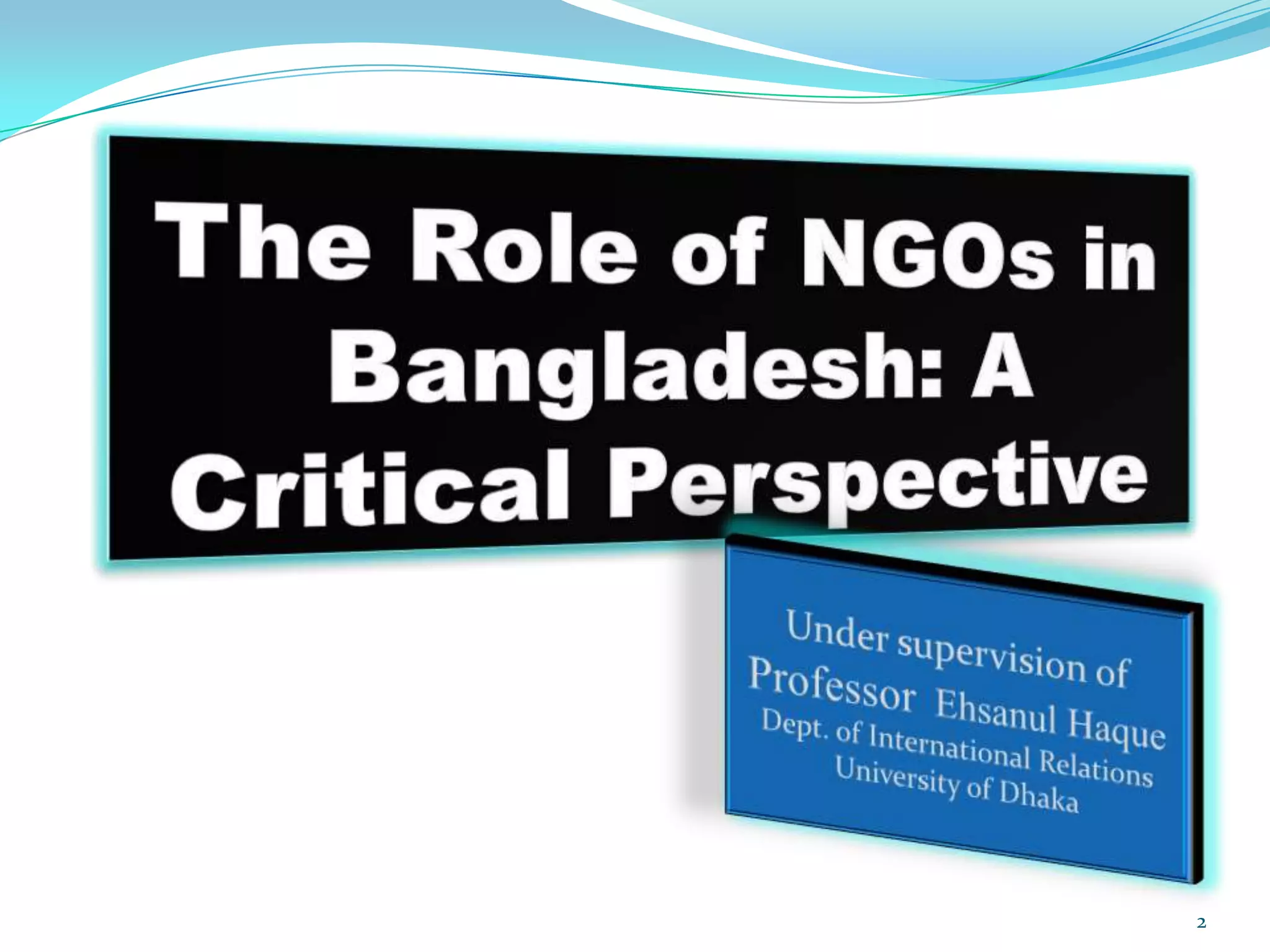 The role of NGOs in Bangladesh: A critical perspective... Muhammed ...