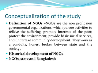 The role of NGOs in Bangladesh: A critical perspective... Muhammed ...