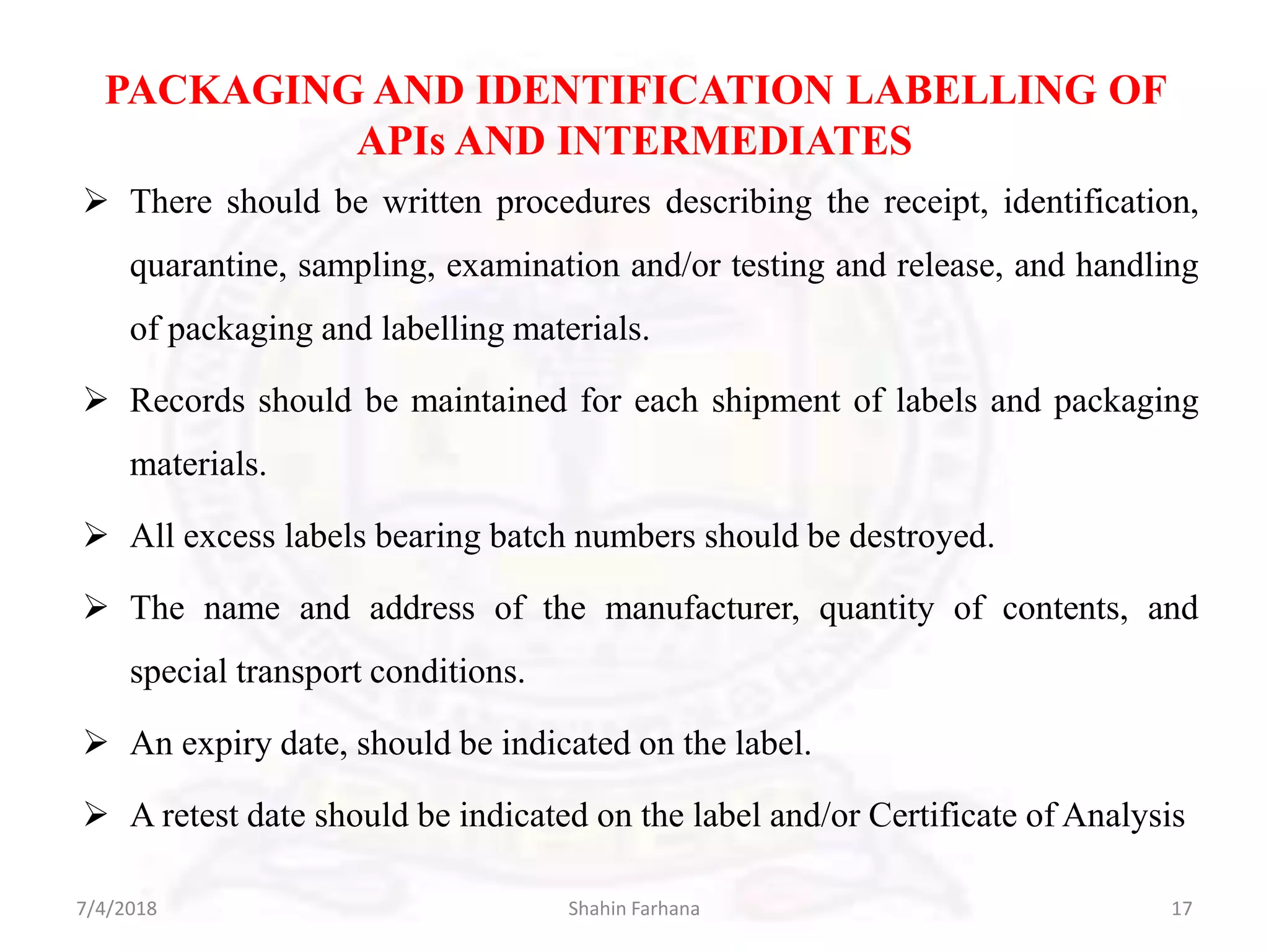 ICH Q7 Guideline | PPTX