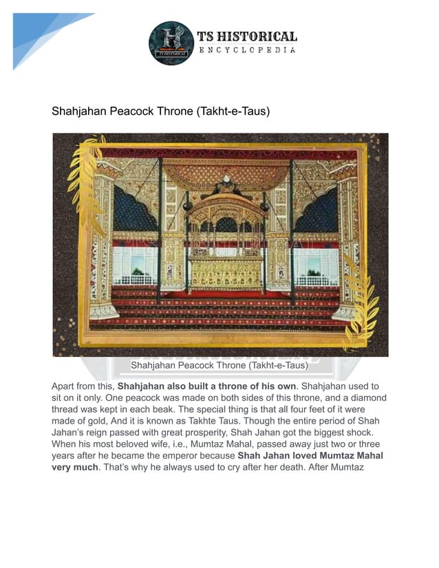 Shah Jahan 4th Mughal Emperor - TS Historical.docx.pdf