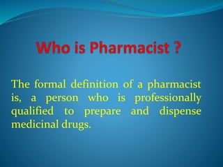 Pharmacy and scope of pharmacy ppt | PPTX