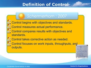 Control in Organization (Corporate Governance) | PPT