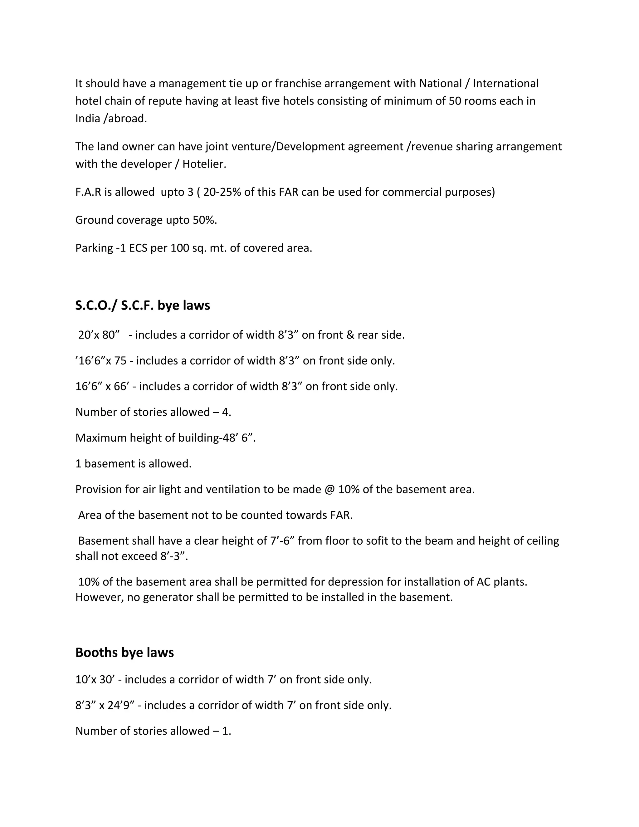 Architectural Bye-Laws For Hotels | DOC
