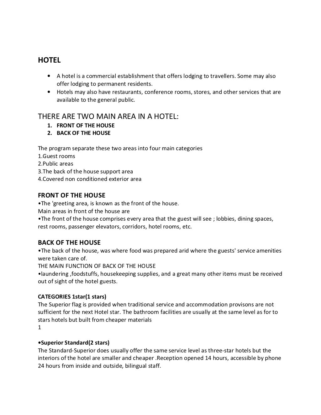 Architectural Bye-Laws For Hotels