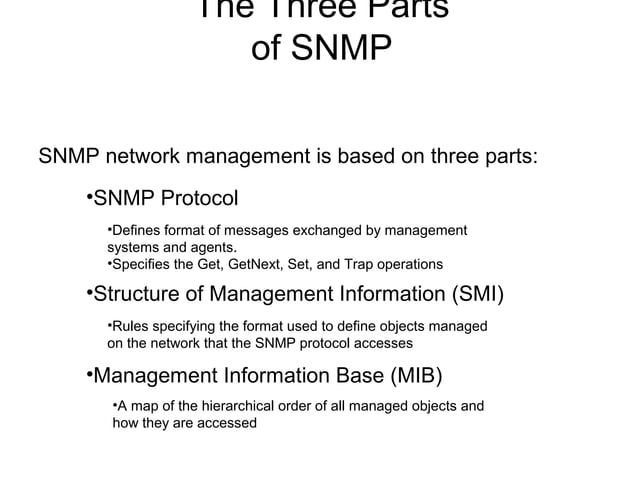Slides of SNMP (Simple network management protocol) | PPT | Computer ...