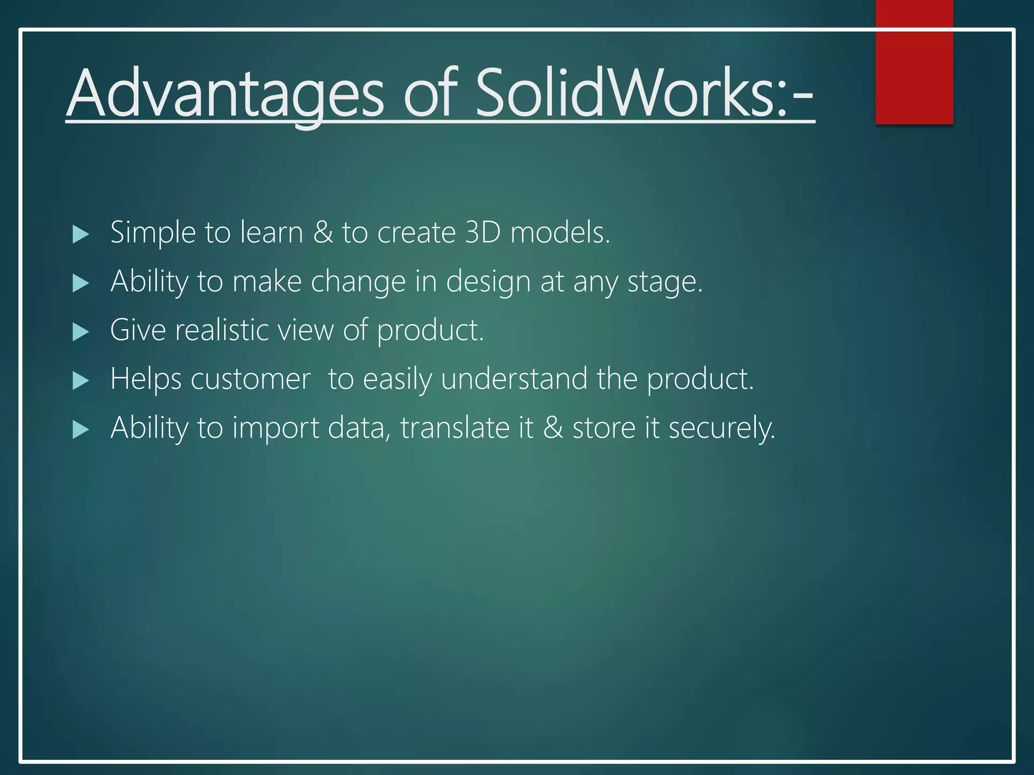 Presentation on Solidworks | PPTX