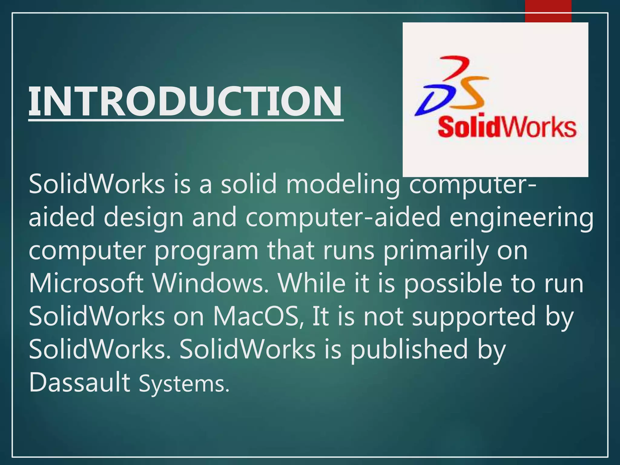 Presentation on Solidworks | PPTX